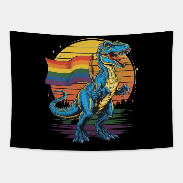LGBT Dino T-Rex Gay Pride Month Rainbow Flag LGBT Day - Lgbt Dino T Rex ...