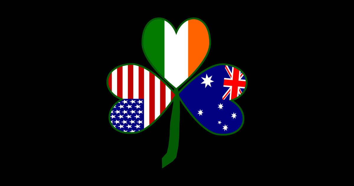 Australian Irish American Shamrock - Australia - Sticker | TeePublic