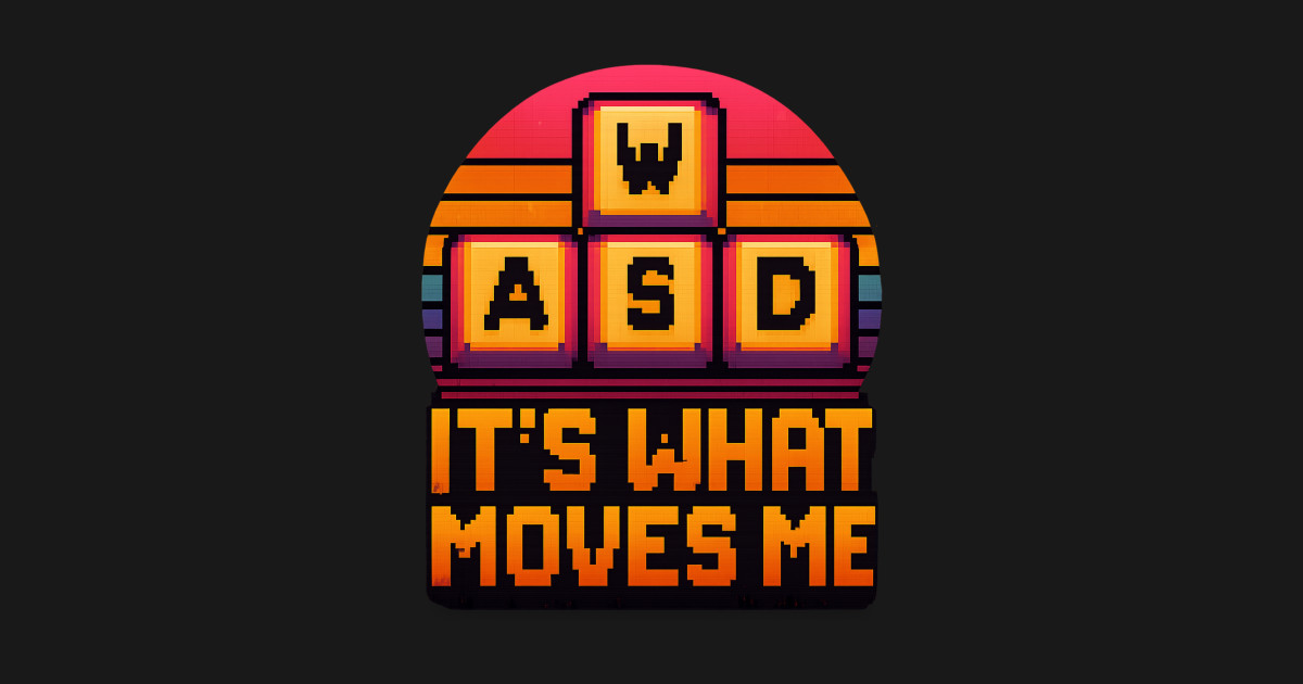 Pixel WASD Sunset – Gamer Movement Tribute - Pixel Art Wasd Gamer Meme ...