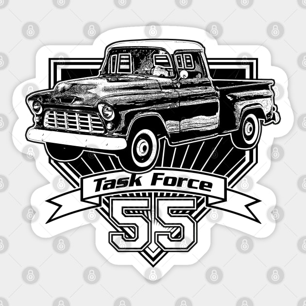 55 Chevy Truck Task Force - 55 Chevy Truck - Sticker | TeePublic