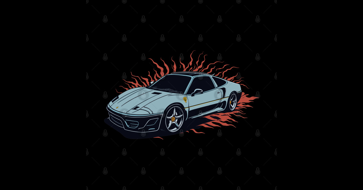 Ferrari 360 Modena Vintage Car - Ferrari - Sticker | TeePublic