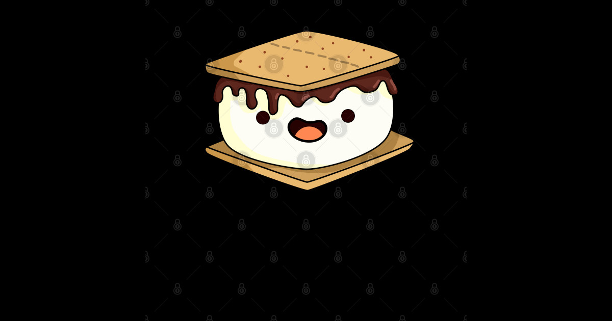 Smile Smore Cute Sweet Food Pun - Smore Pun - Sticker | TeePublic
