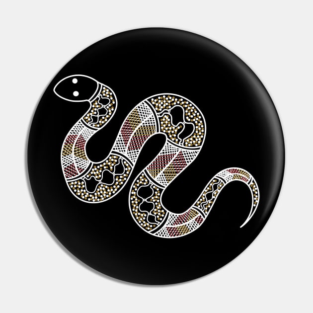 Aboriginal Art - Snake - Snake - Pin | TeePublic