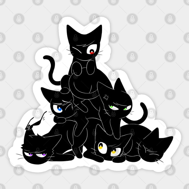 Six Same Cats - Osomatsu San - Sticker | TeePublic