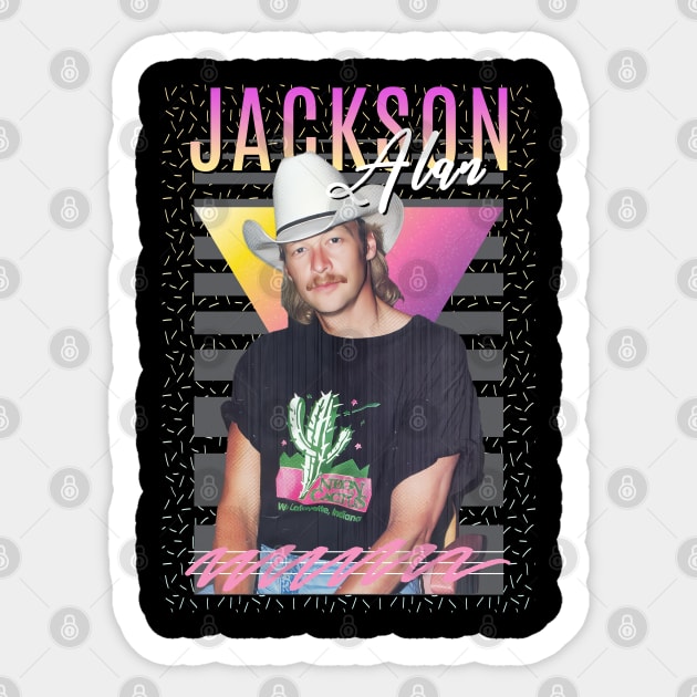Alan Jackson 80s Aesthetic Fan Art - Alan Jackson - Sticker | TeePublic