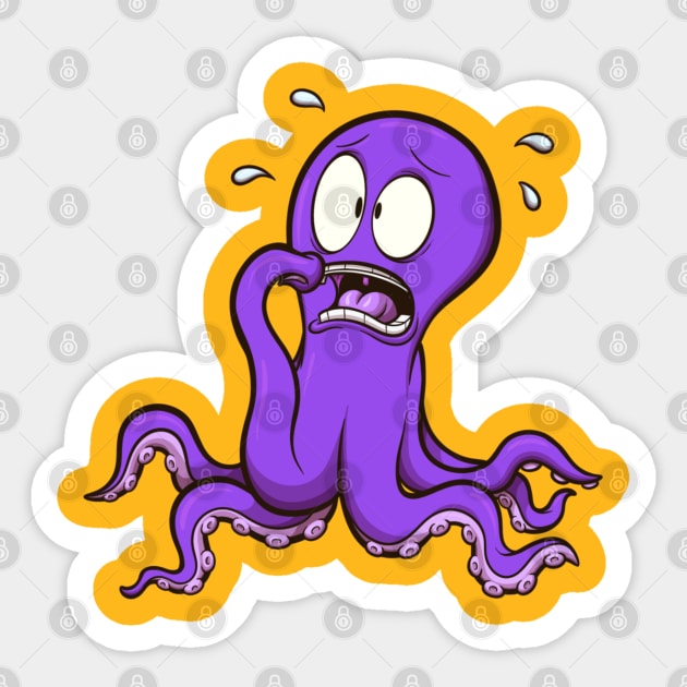Scared Octopus - Scared Octopus - Sticker | TeePublic