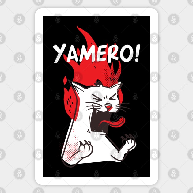 funny cat meme – Yamero! (black variant) - Cat - Magnet | TeePublic