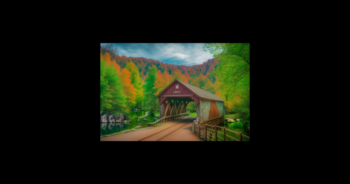 Covered Railroad Bridge - Covered Bridge - Sticker | TeePublic