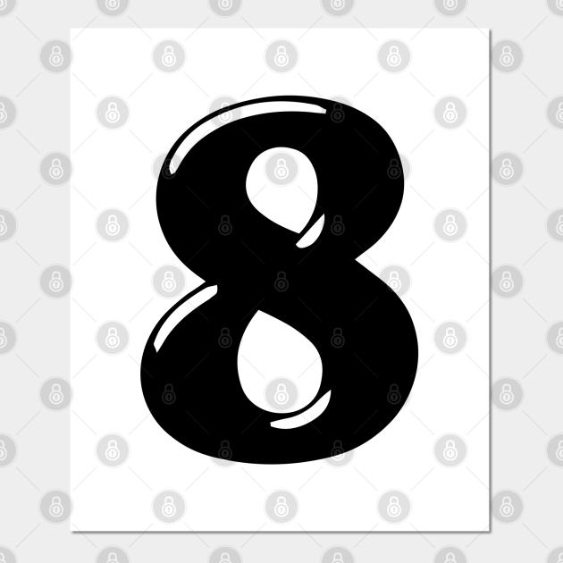 Number 8 in 3d font text style - Number 8 - Posters and Art Prints ...