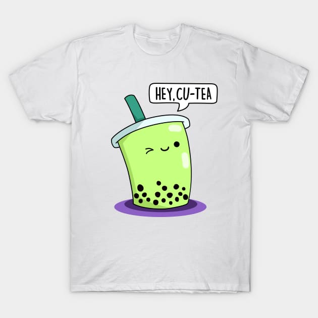 Hey Cu-Tea Cute Boba Bubble Tea - Boba Tea Pun - T-Shirt | TeePublic