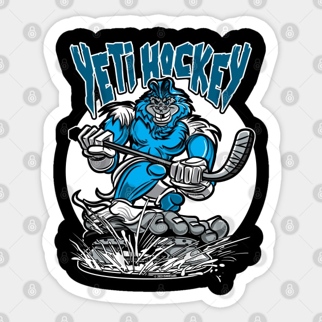 Yeti Hockey Player Mascot - Yeti Hocke - Sticker | TeePublic
