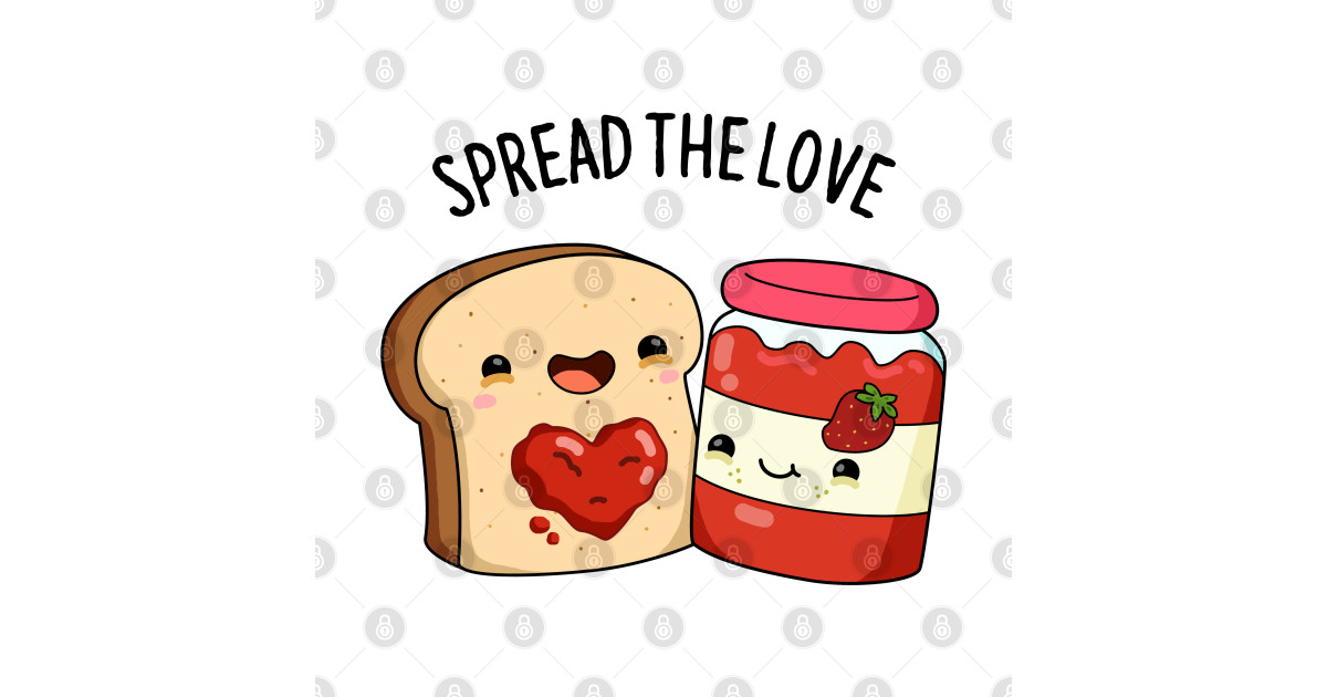 Spread The Love Cute Strawberry Jam Pun - Jam Puns - T-Shirt | TeePublic