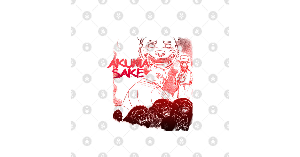 Akuma Sake,"The Druken Demon" - Akuma Sake Sword For Hire - T-Shirt ...