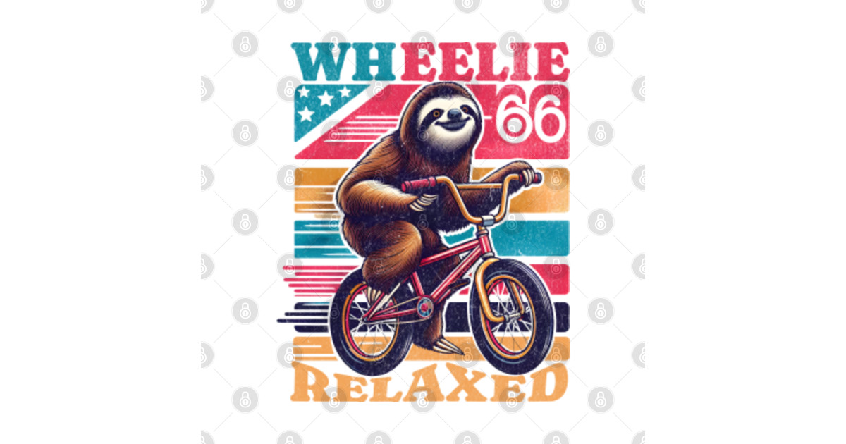 Retro BMX Funny Biking Sloth - Retro Bmx - T-Shirt | TeePublic