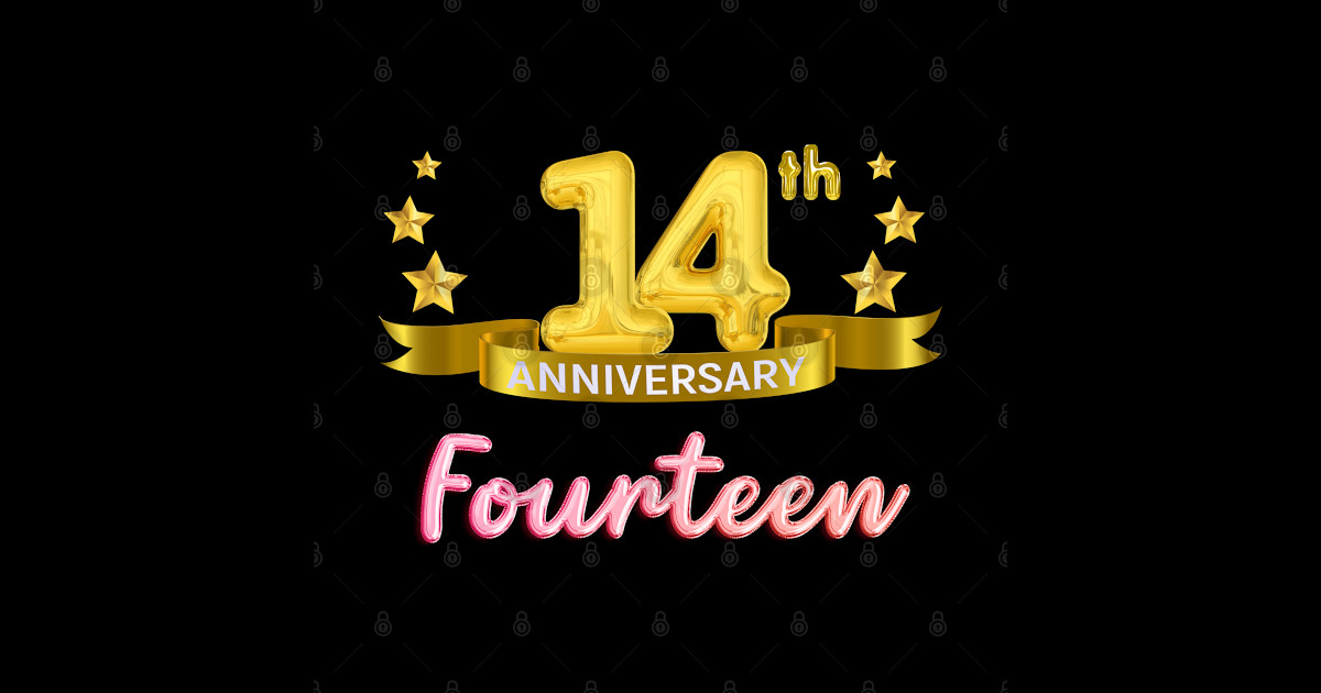 Letter Number 14 fourteen birthday - 14th Birthday Gift - Sticker ...