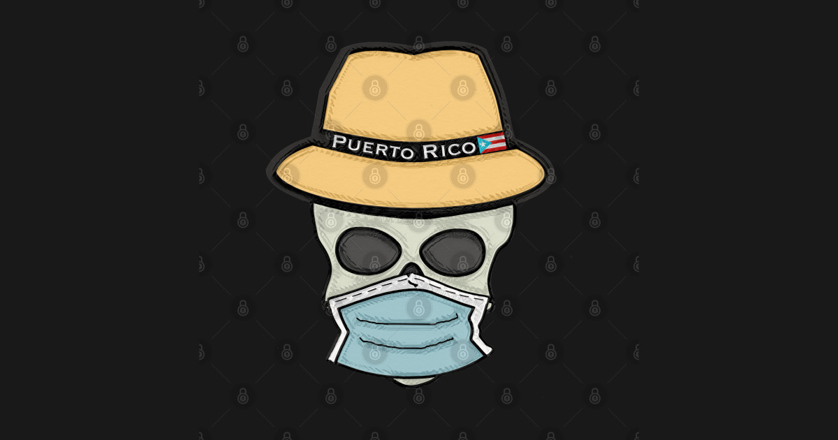Puerto Rico Boricua Masked Skull Fedora Hat - Puerto Rico - T-Shirt ...