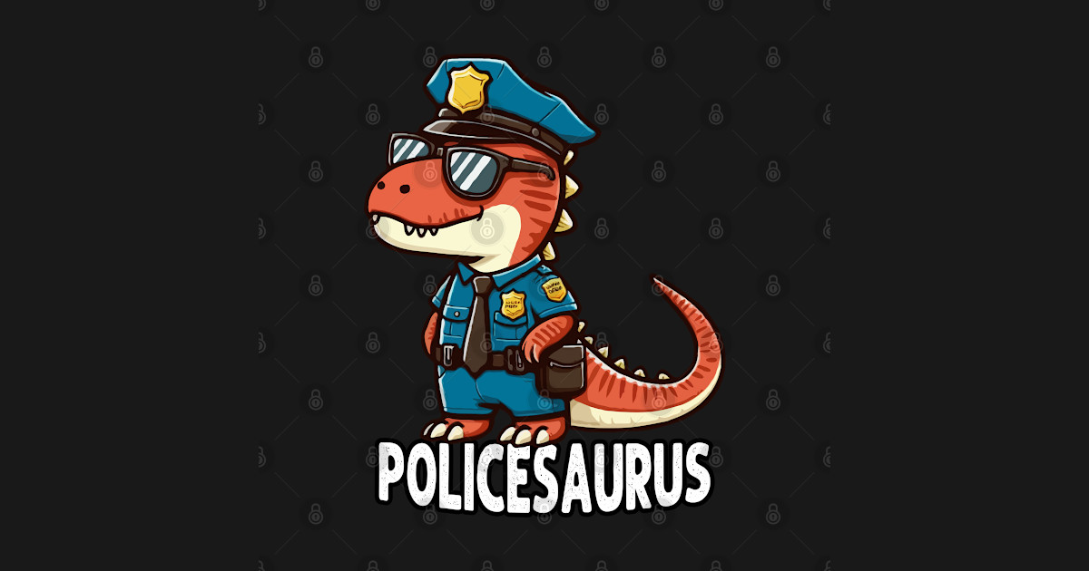 Policesaurus Dinosaur Police Officer Cop - Police Officer - T-Shirt ...