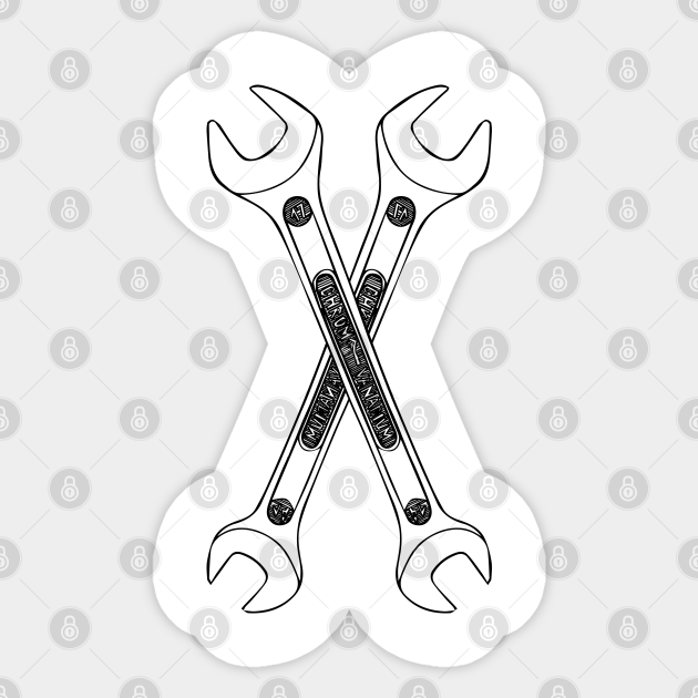 Crossed wrenches - Wrench - Sticker | TeePublic
