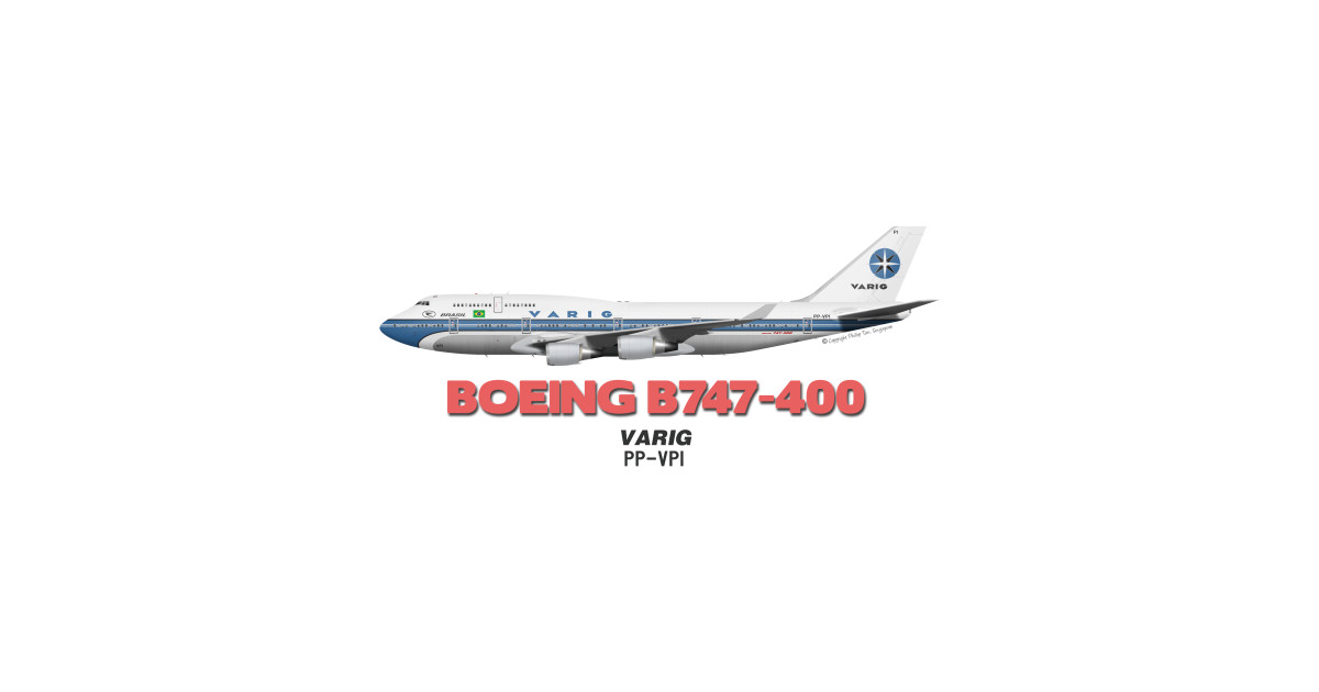 Boeing B747-400 - VARIG - B744 - T-Shirt | TeePublic