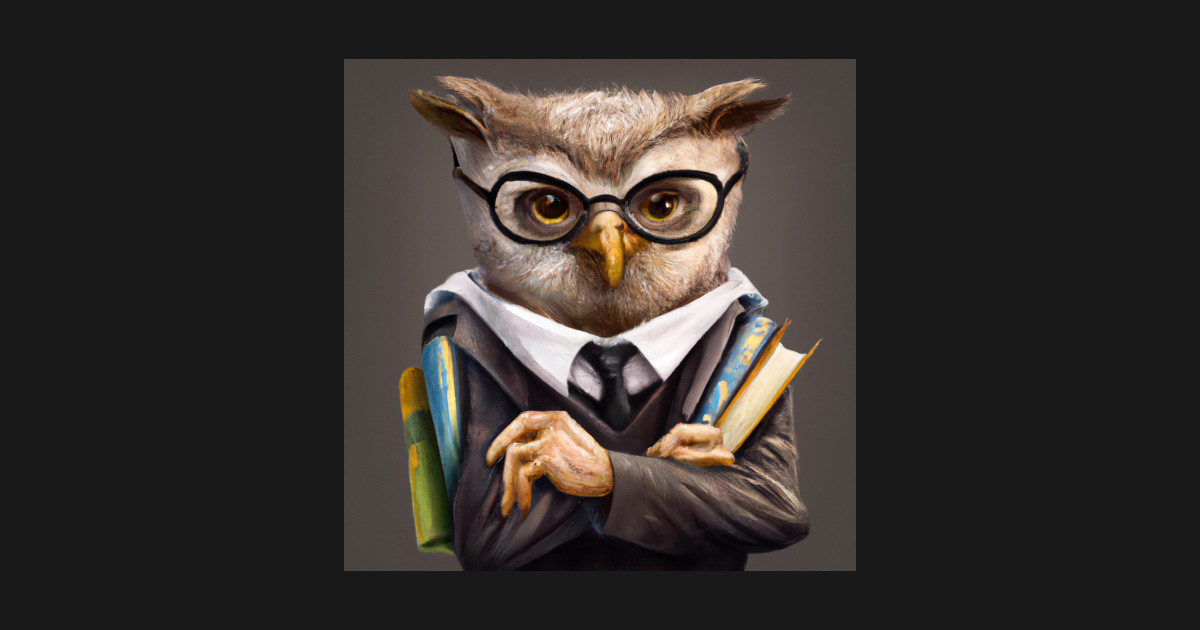 Studious Owl - Owl - T-Shirt | TeePublic