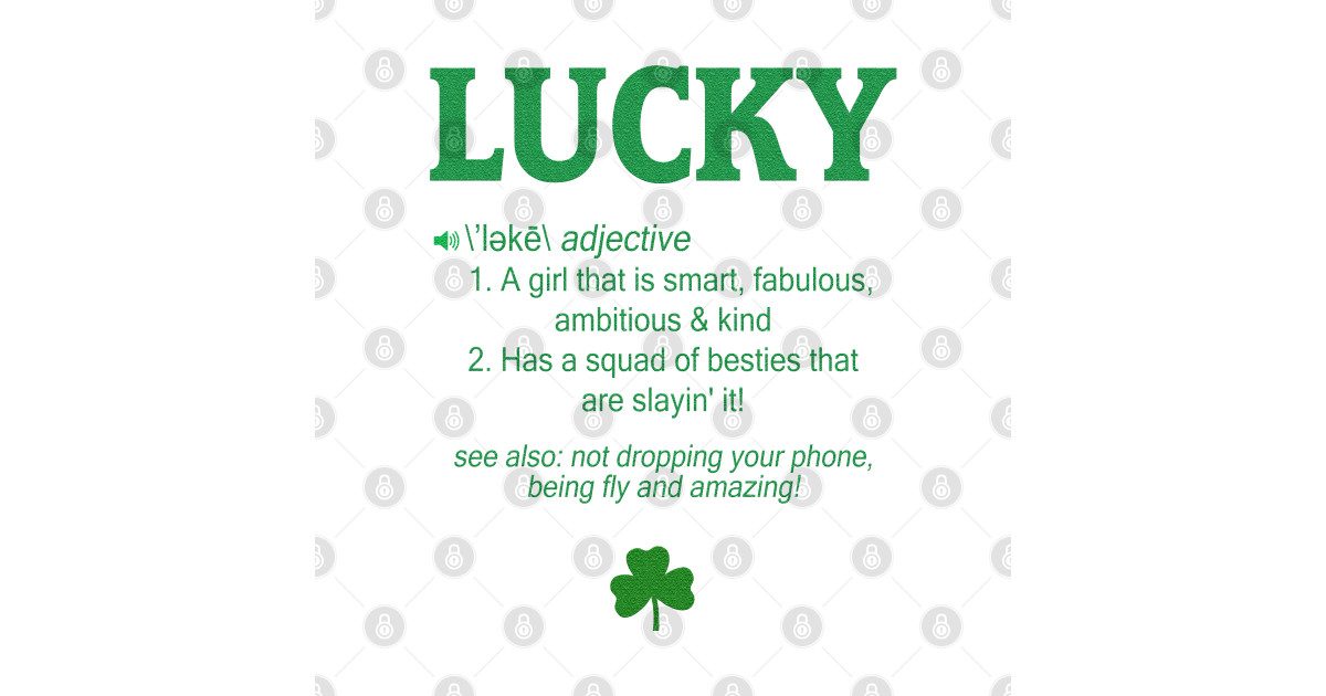 Lucky Definition Girls St Patrick's Day Shirt Graphic Tee - Lucky Definition Girls St Patricks ...