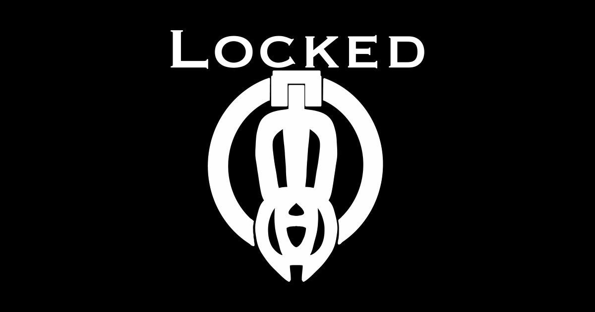 Locked - V2 / White / Locked - Male Chastity - Sticker | TeePublic