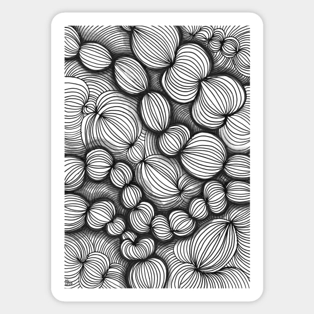 Abstract Pattern Curves inspired by Zentangle - Curves - Sticker ...