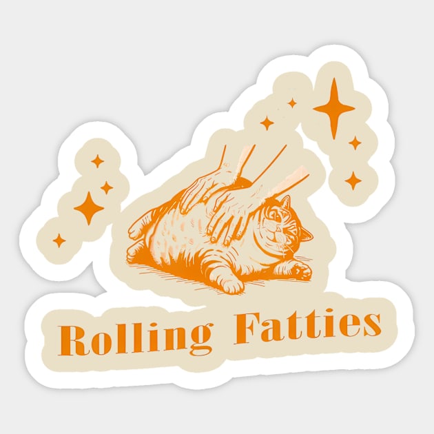 Orange rolling cute - Rolling Fatties - Sticker | TeePublic