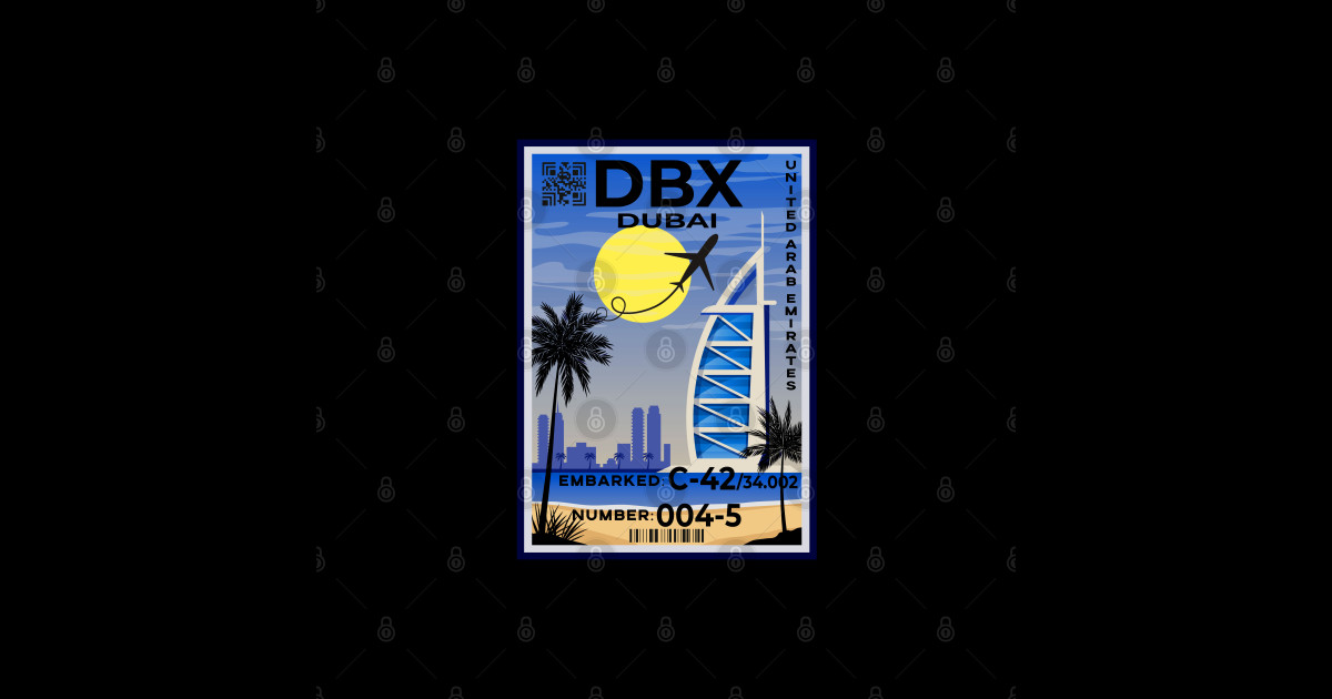Dubai International Airport Code United Arab Emirates Boarding Pass DBX ...