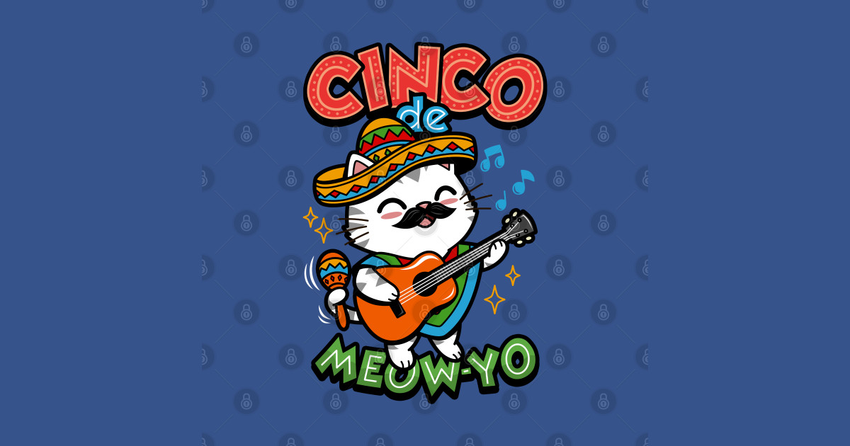 Cinco De Mayo Cat - Cat - T-Shirt | TeePublic