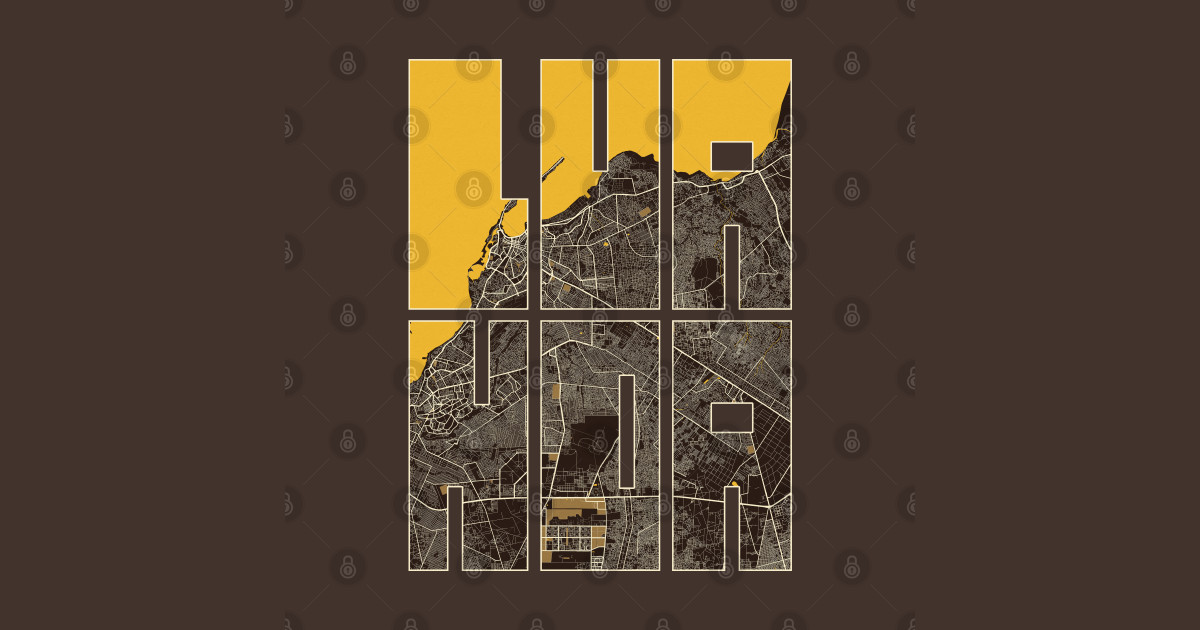 Luanda, Angola City Map Typography - Pastel - Luanda - T-Shirt | TeePublic