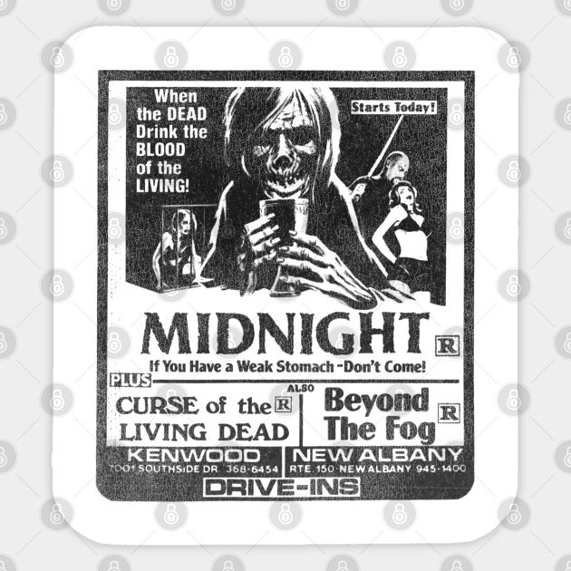 Midnight Drive-In 80s Horror Movies Flyer - Horror - Sticker | TeePublic