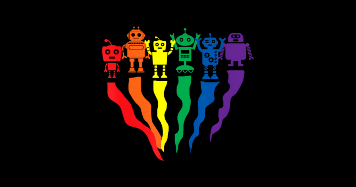 Robots in The Colors Of The Rainbow LGBT+ Pride - Rainbow Lgbt Pride ...