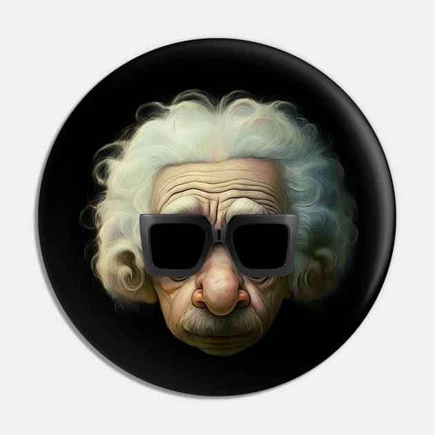 Einstein with glasses - Einstein - Pin | TeePublic