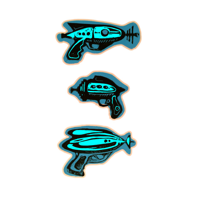 THREE RAY GUNS! - Ray Guns - T-Shirt | TeePublic