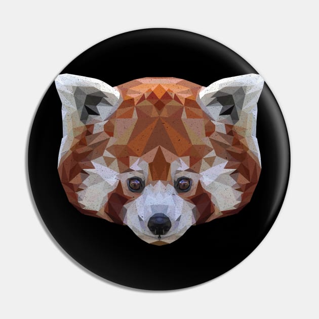 Geometric Red Panda Cute Print - Red Panda Lover - Pin | TeePublic