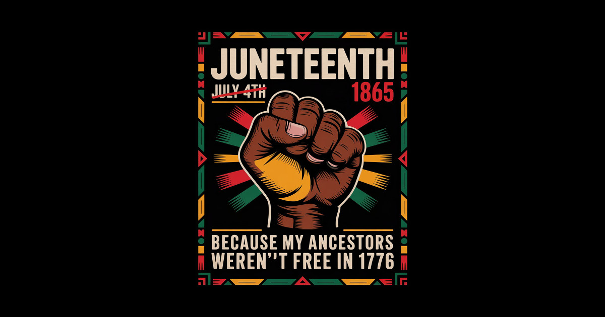July 4th Juneteenth 1865 Because My Ancestors - Juneteenth - Sticker ...