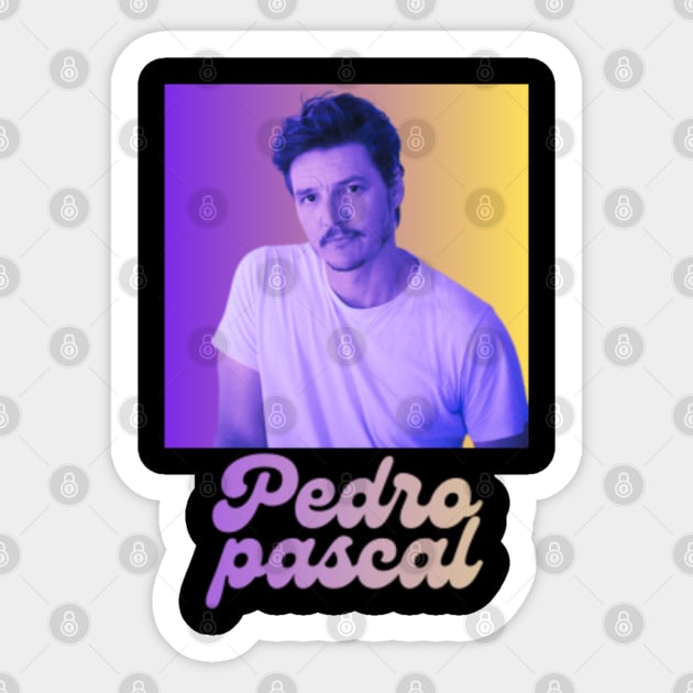 Pedro pascal>>>retro for fans - Pedro Pascal - Sticker | TeePublic