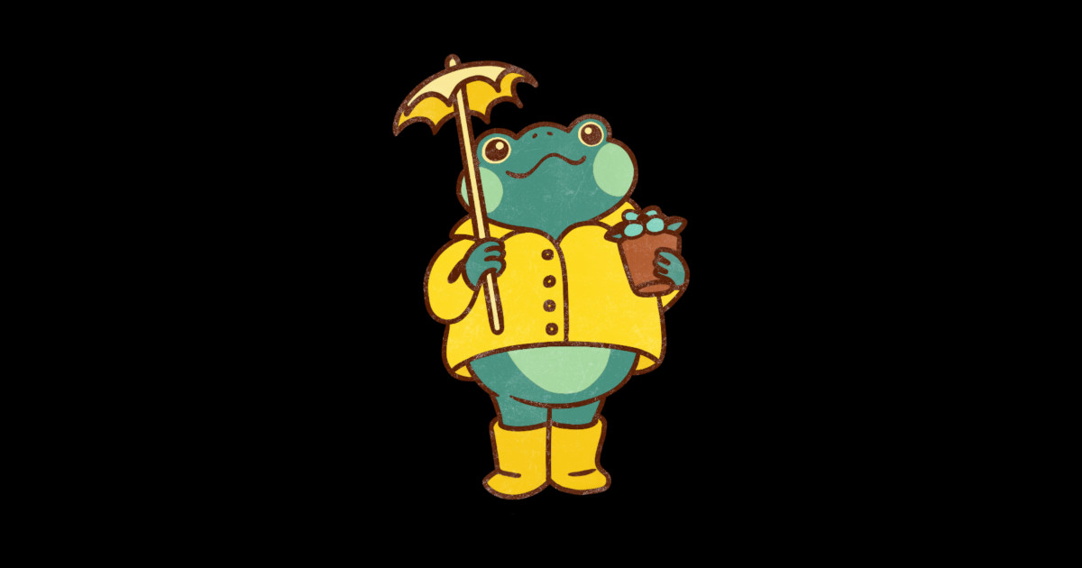 rainy day frog - Frog Lovers Gift - Sticker | TeePublic