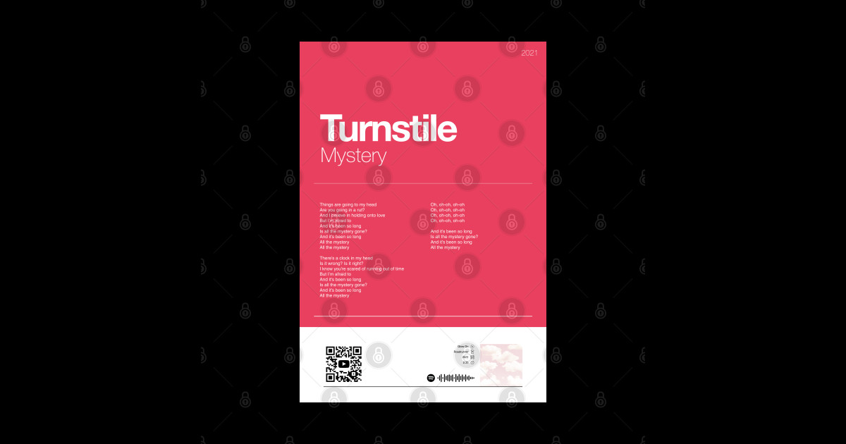 MYSTERY Turnstile lyrics poster - Turnstile - Sticker | TeePublic