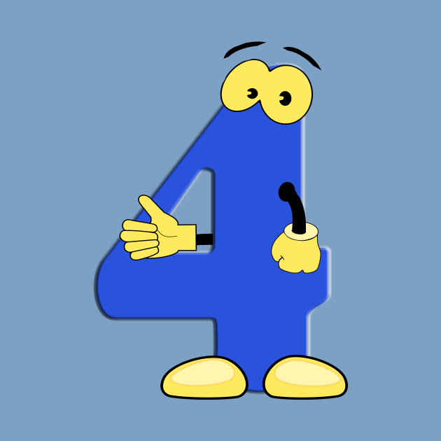 Number 4 Smiley Monogram Face Emoji Shirt for Men Women Kids - Age ...