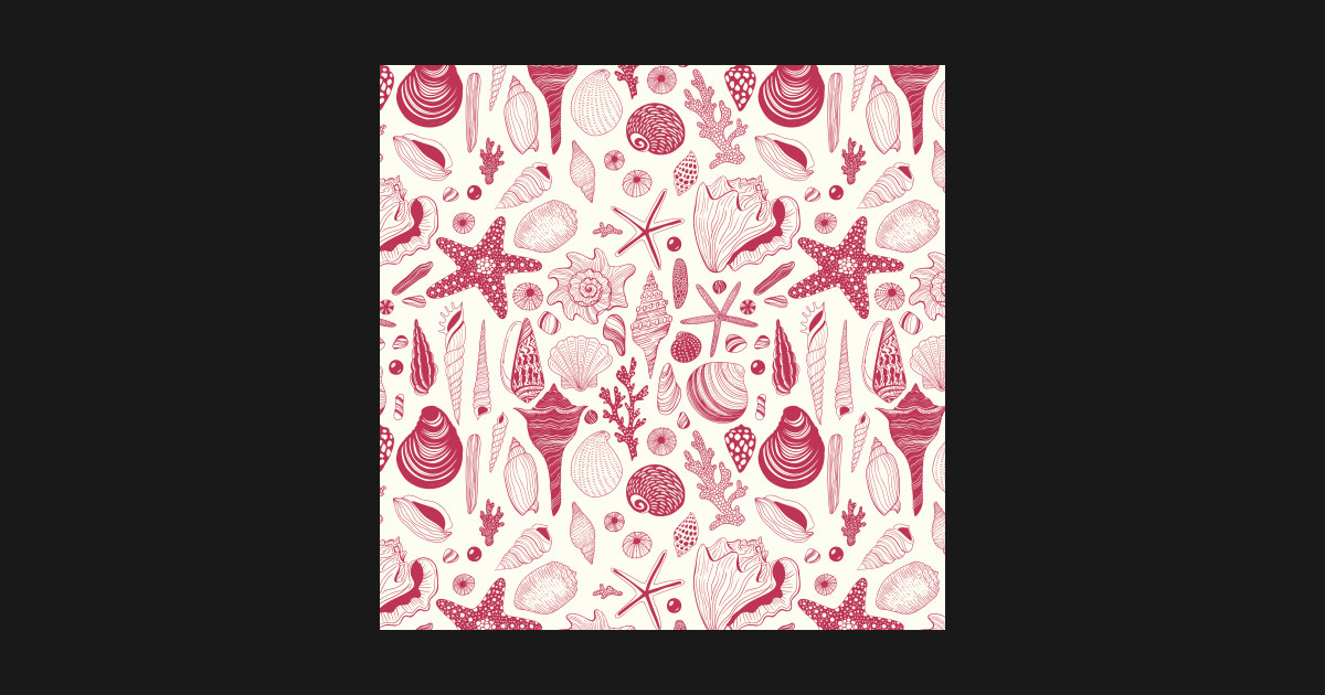 Seashells in Viva Magenta- Color of the Year 2023 - Seashells - T-Shirt ...