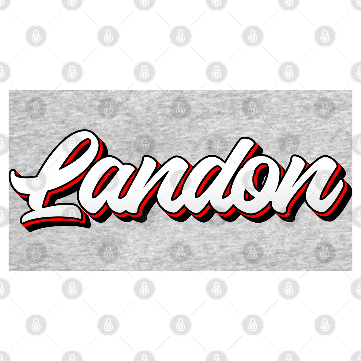 Landon name - cool 70s retro font - Landon Name Cool 70s Retro Font - T ...