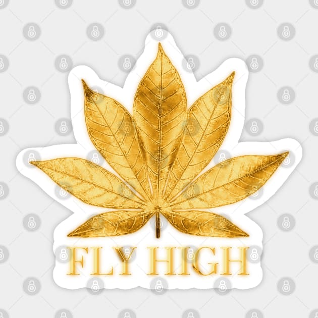 cassava leaves - fly high - Humor - Sticker | TeePublic
