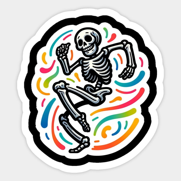 Dancing Skeleton Vibing - Dancing Skeleton - Sticker | TeePublic