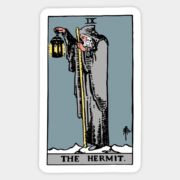 Hermit Tarot Card Rider Waite - Hermit Tarot Card - Sticker | TeePublic