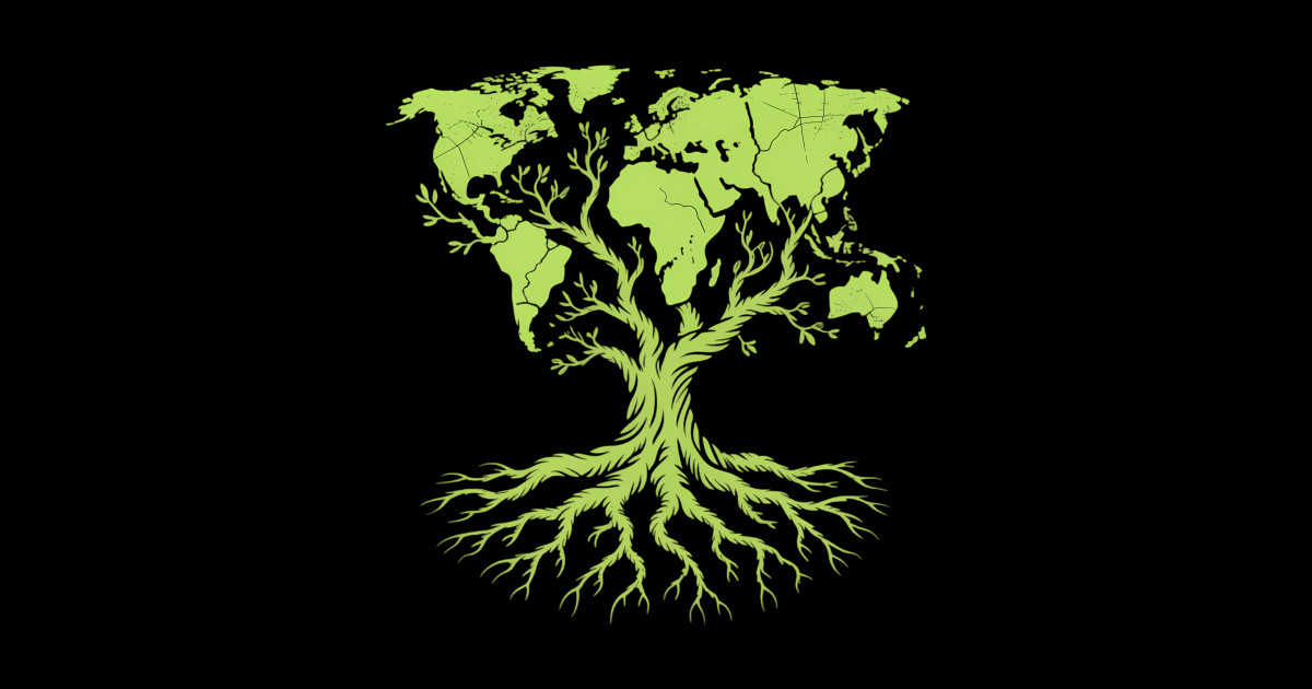Earth Day Cute World Map Tree Environment Plant - World Map Tree ...