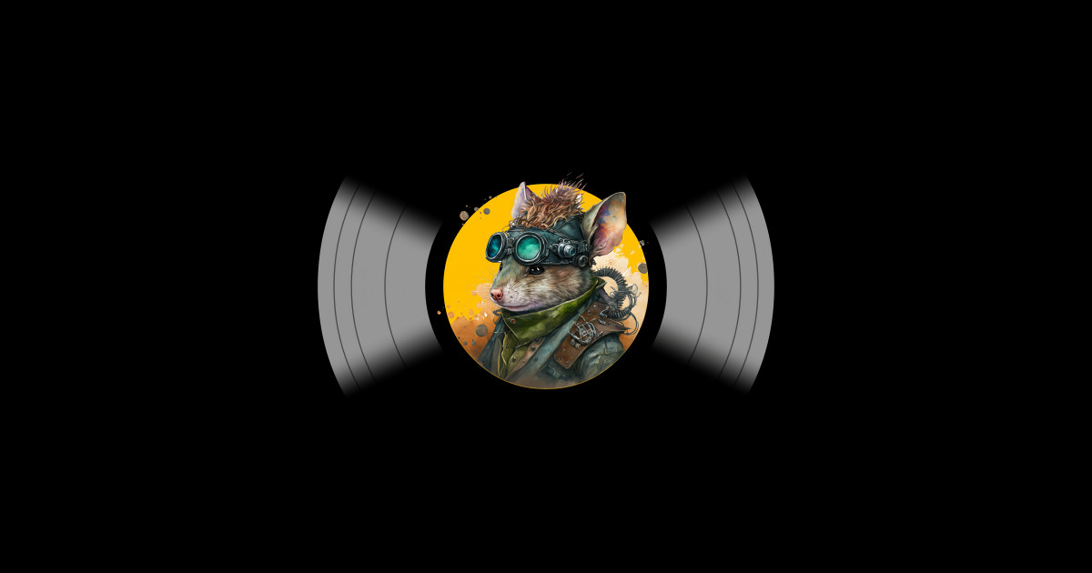 Steampunk Rat On Vinyl Record - Rat - Sticker | TeePublic
