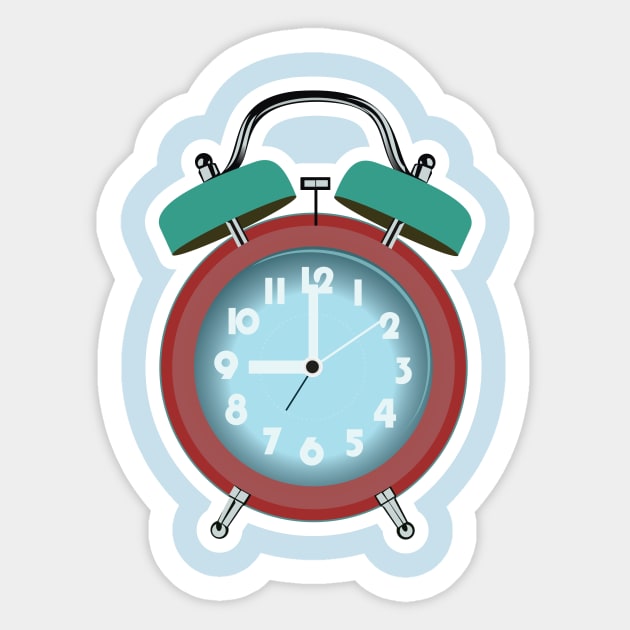 Table Alarm Clock Sticker vector illustration. Home interior object ...