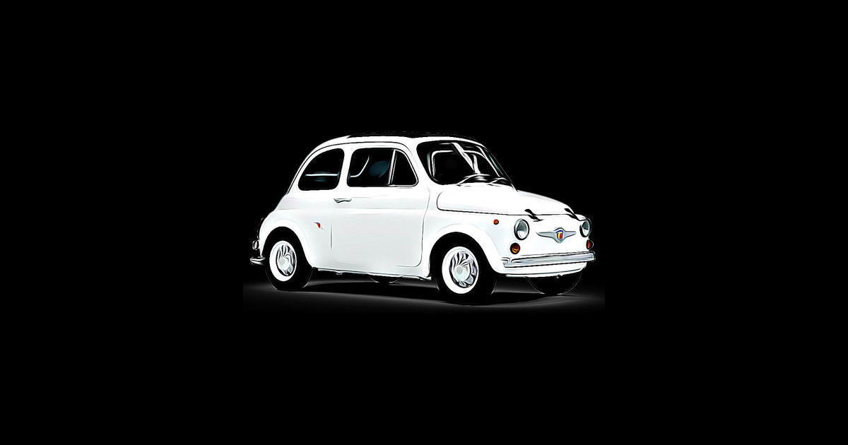 Fiat 500 Cartoon - Car - Sticker | TeePublic
